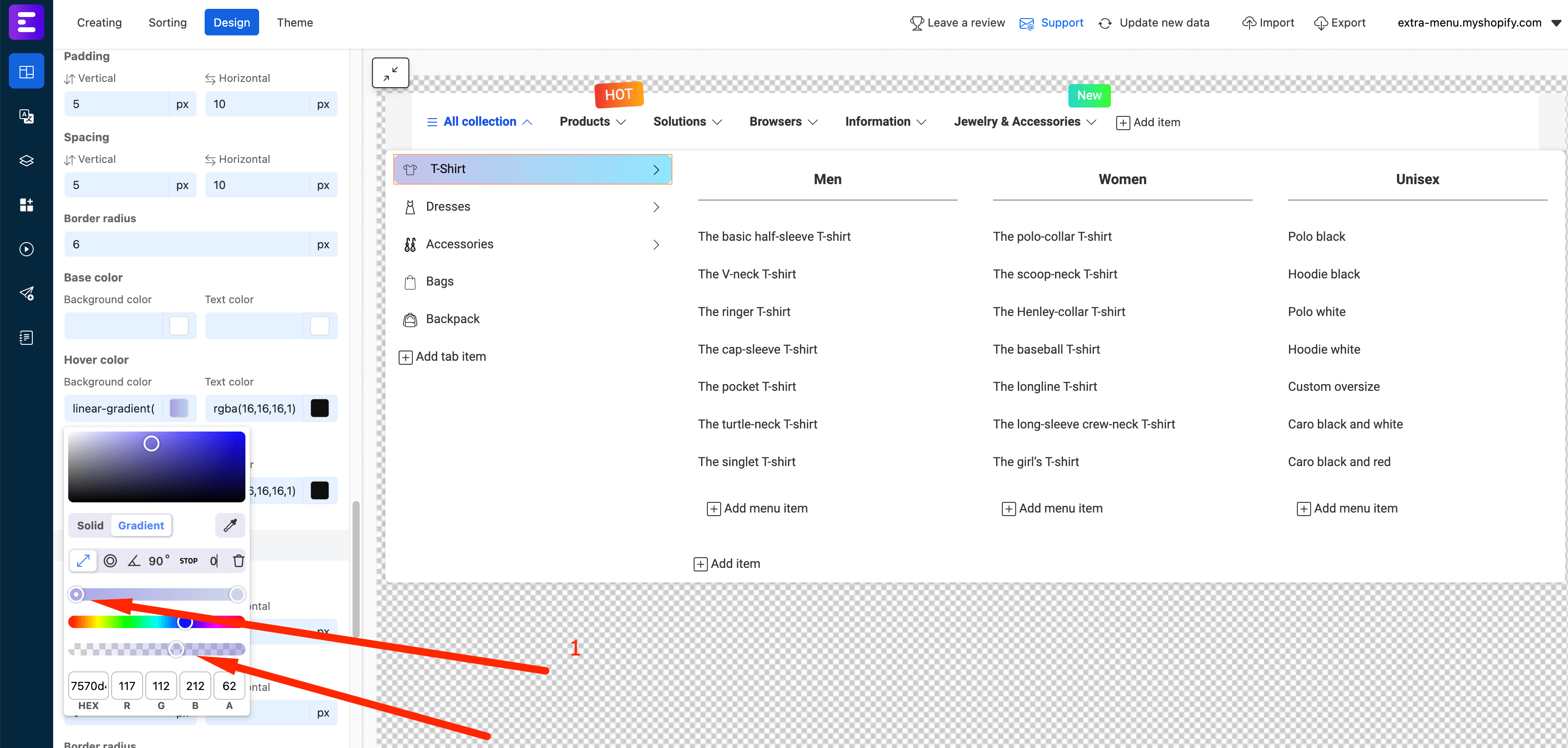 How To Use Gradient Color Ang Extra Menu